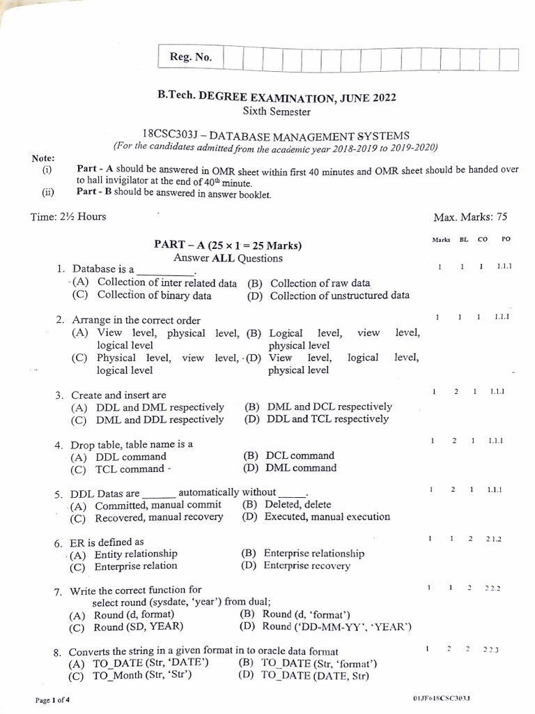 DBMS 2023 Paper | PDF | Database Transaction | Databases