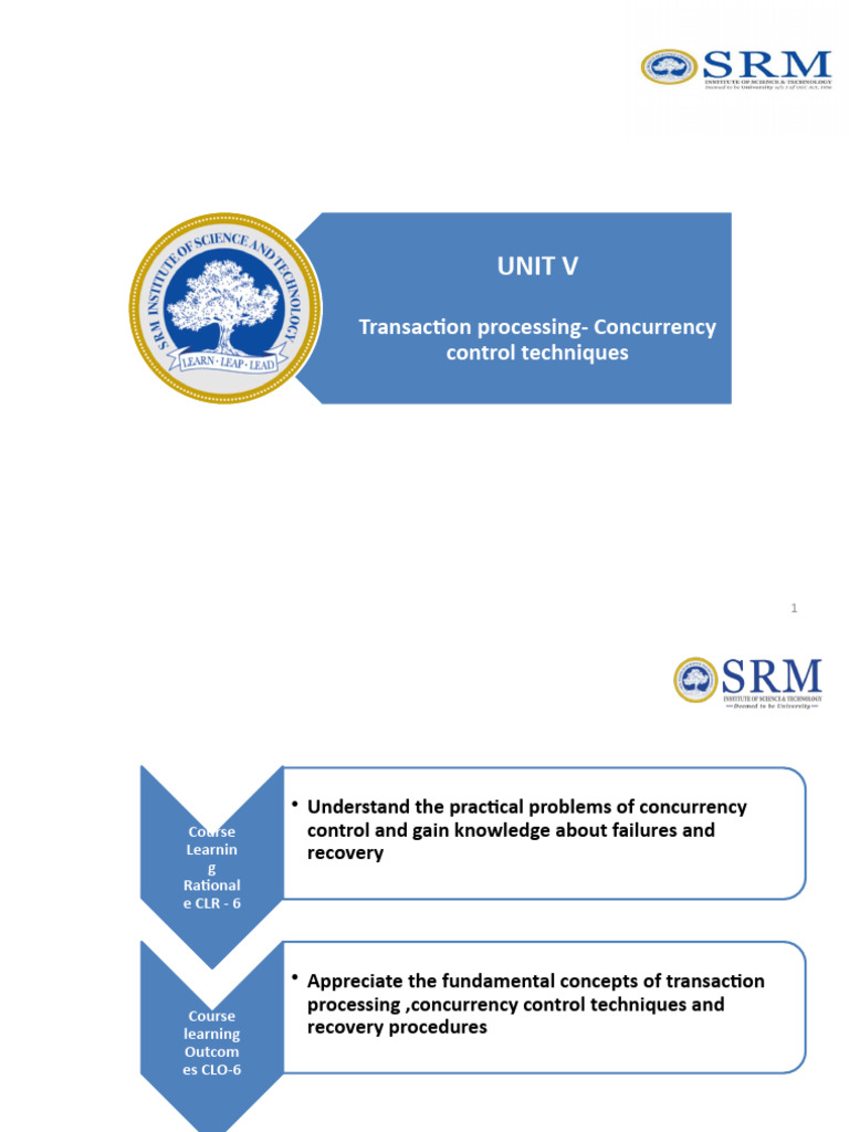 18csc303j Dbms Unit-V Updated | PDF | Database Transaction | Computer Data Storage