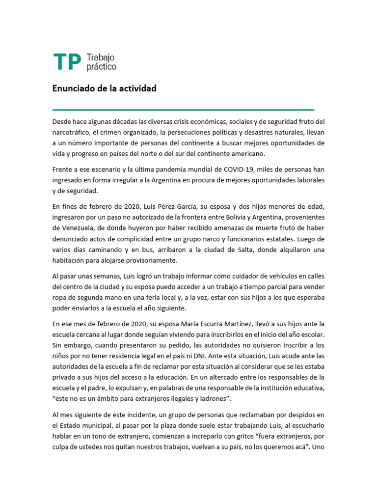 TP - Enunciado de La Actividad | PDF