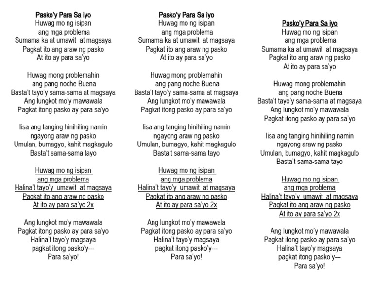 Pasko Ay para Sa'yo | PDF
