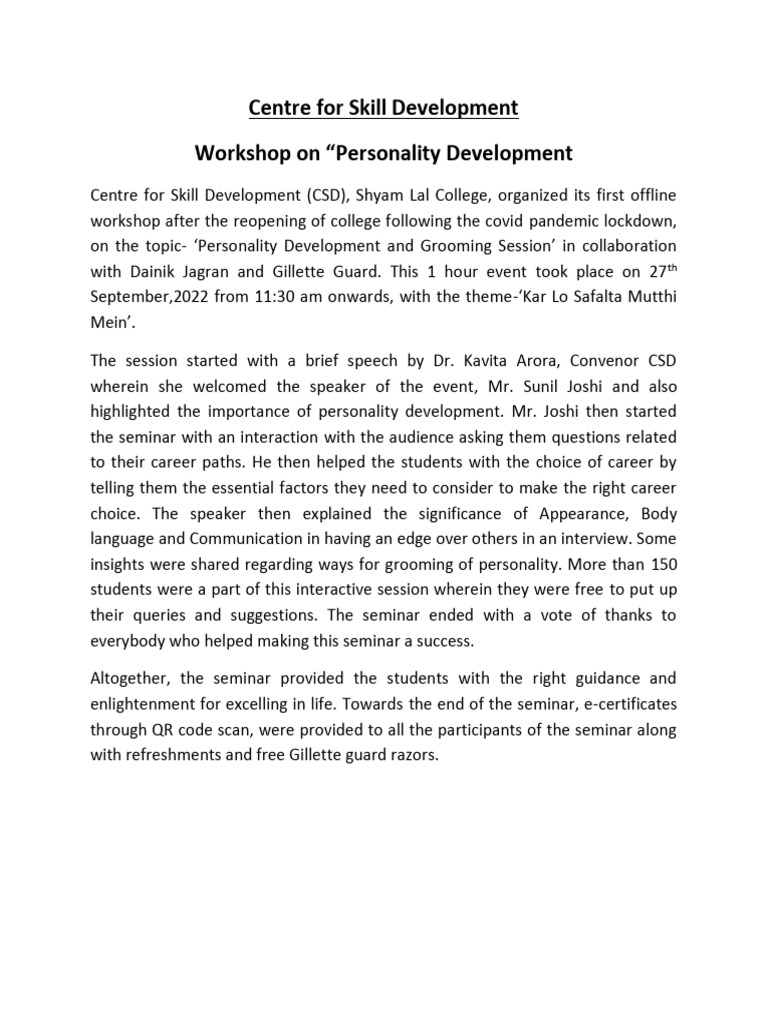 Personality Development | PDF