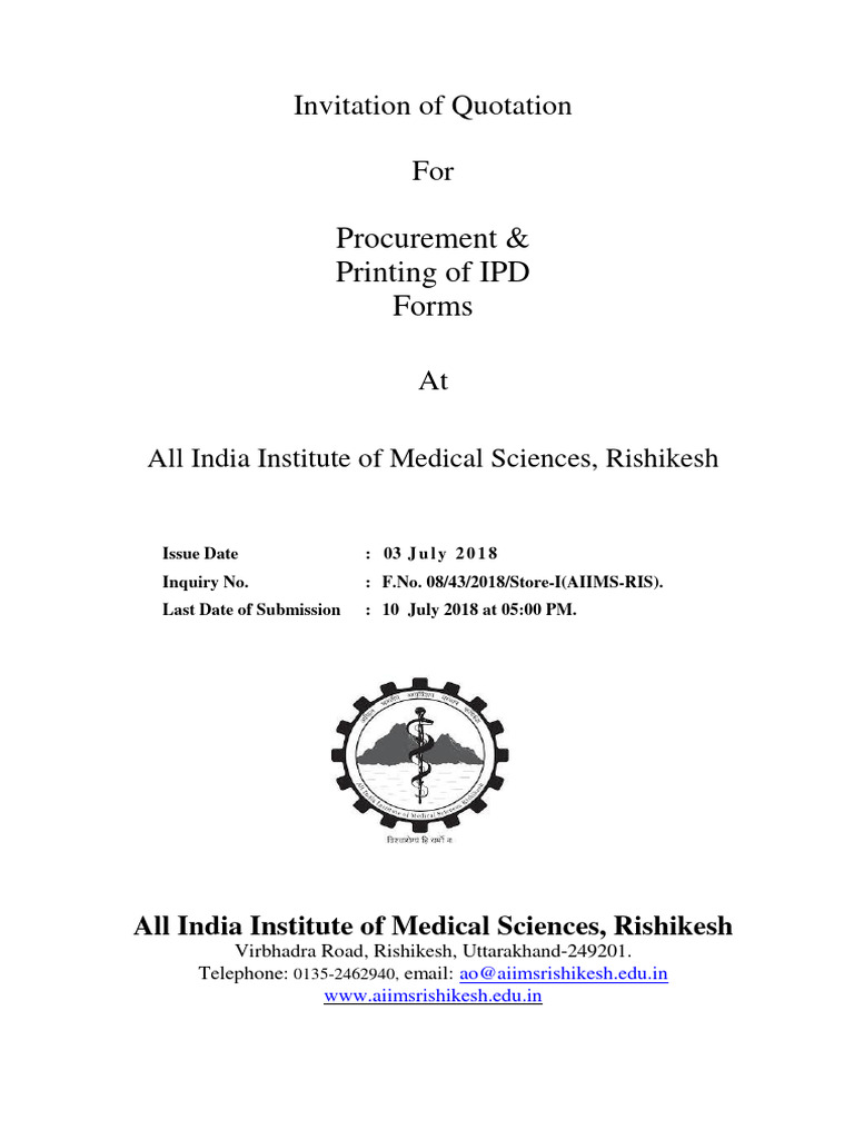 Quotation for IPD Forms Printing | PDF | Government | Justice