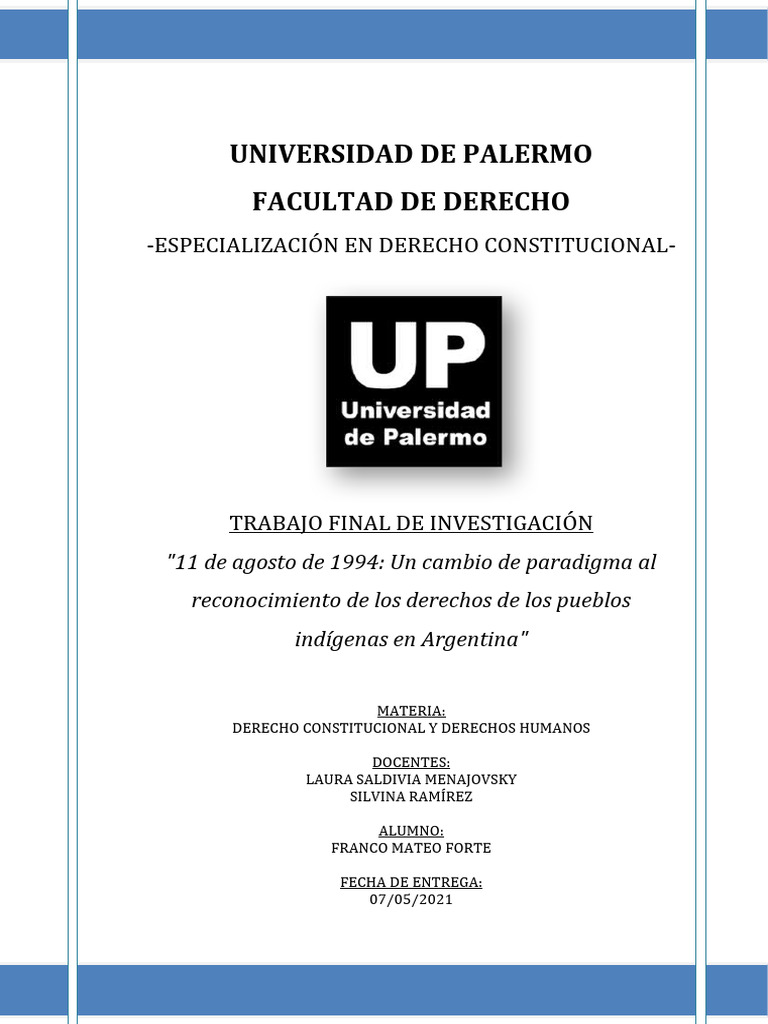 TP Final Derecho Constitucional y Derechos Humanos - Franco Forte | PDF ...