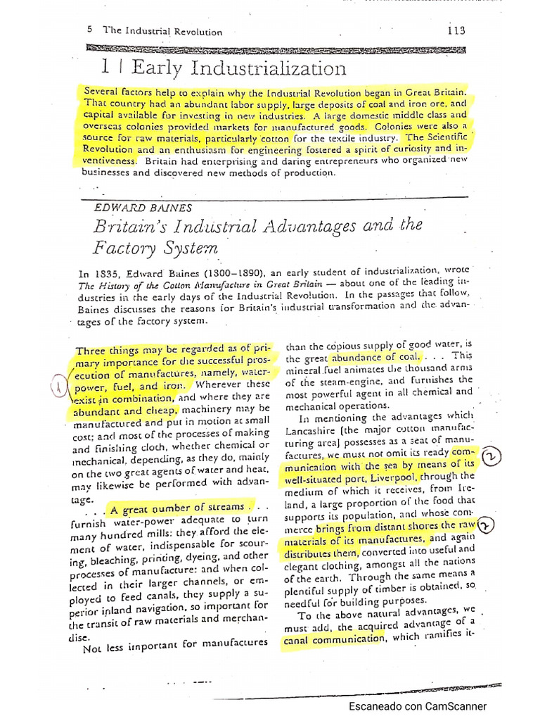 Early Industrialization | PDF