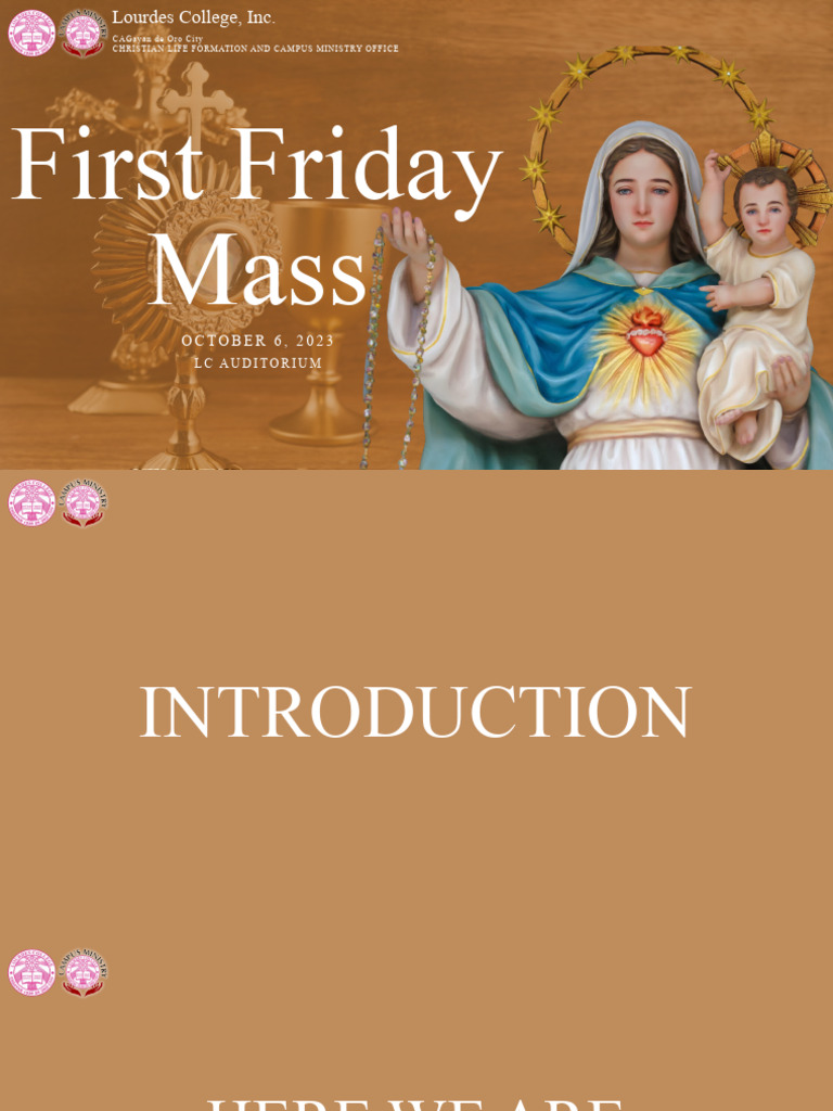 First Friday Mass Prayers and Liturgy | PDF | Lord's Prayer | Glory ...