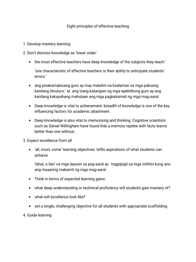 Eight Principles of Ethics | PDF | Memory | Learning