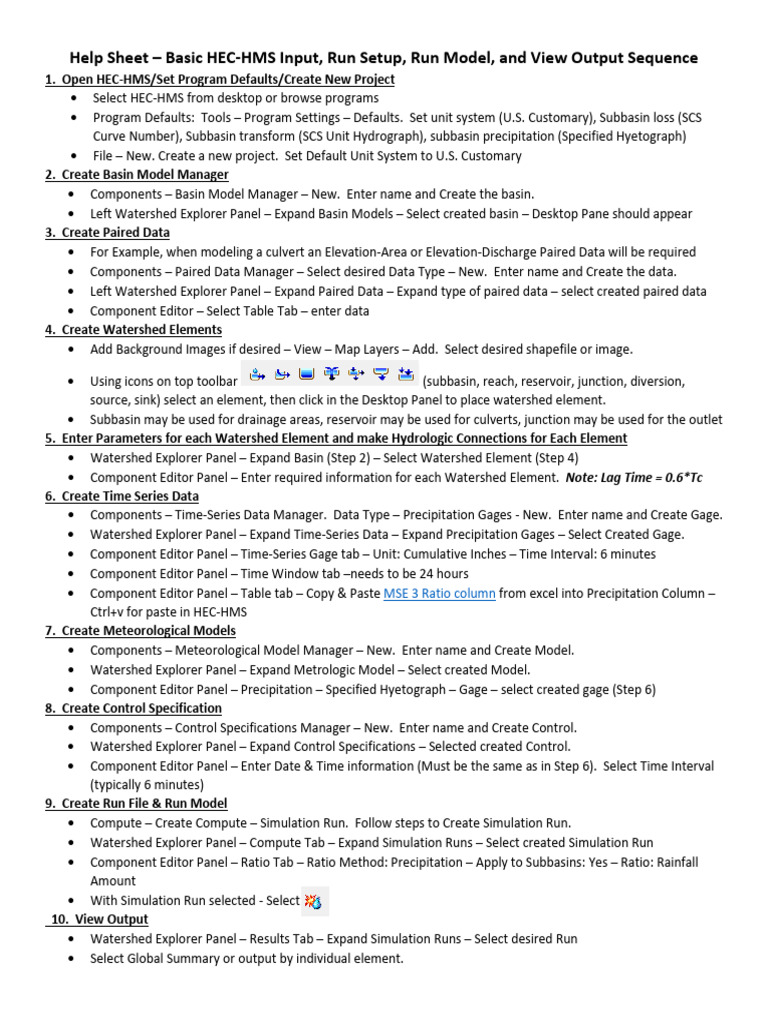 HEC HMS Short Mannual | PDF | Drainage Basin | Computing