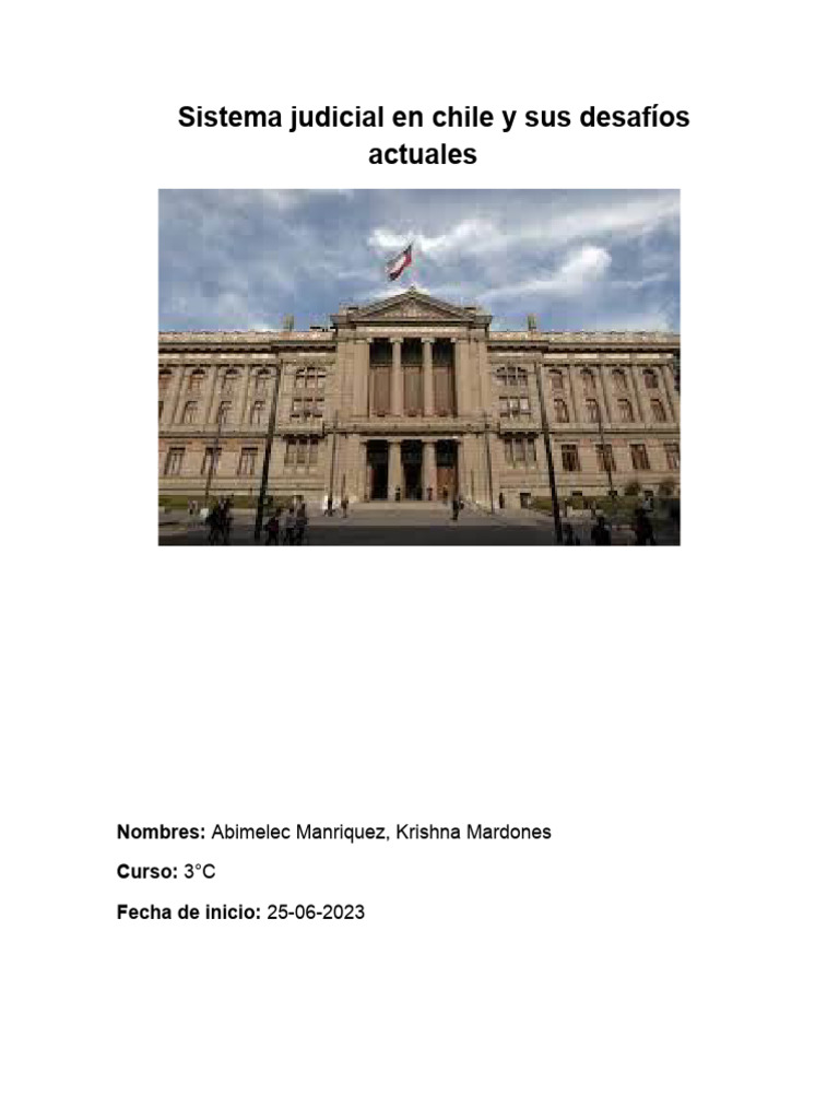 Sistema Judicial en Chile y Sus Desafíos | PDF | Judicaturas | Chile