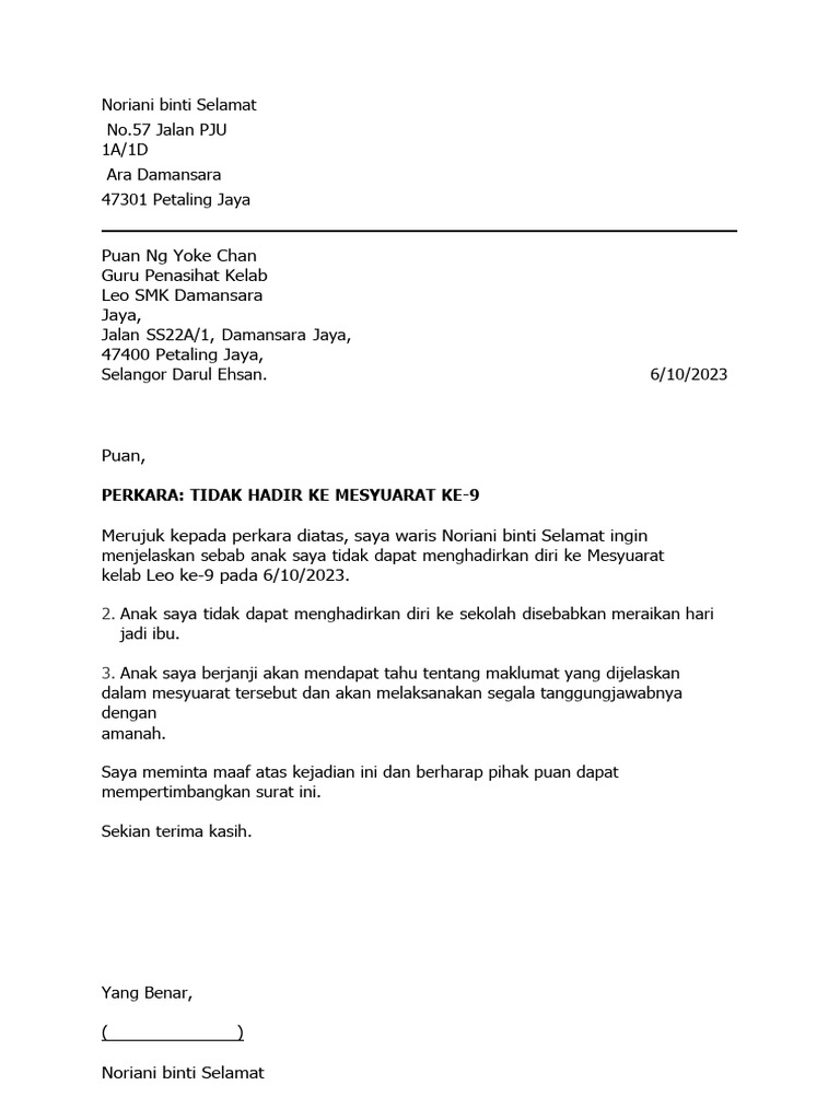 Apology Letter Format Pdf