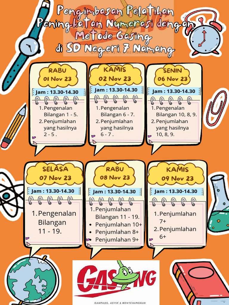 Jadwal Pengimbasan Metode Gasing | PDF