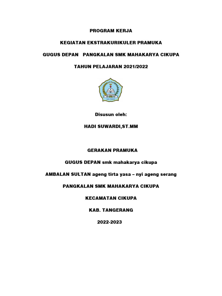 Program Pramuka SMAN 1 Pringgarata | PDF | Pengembangan Diri