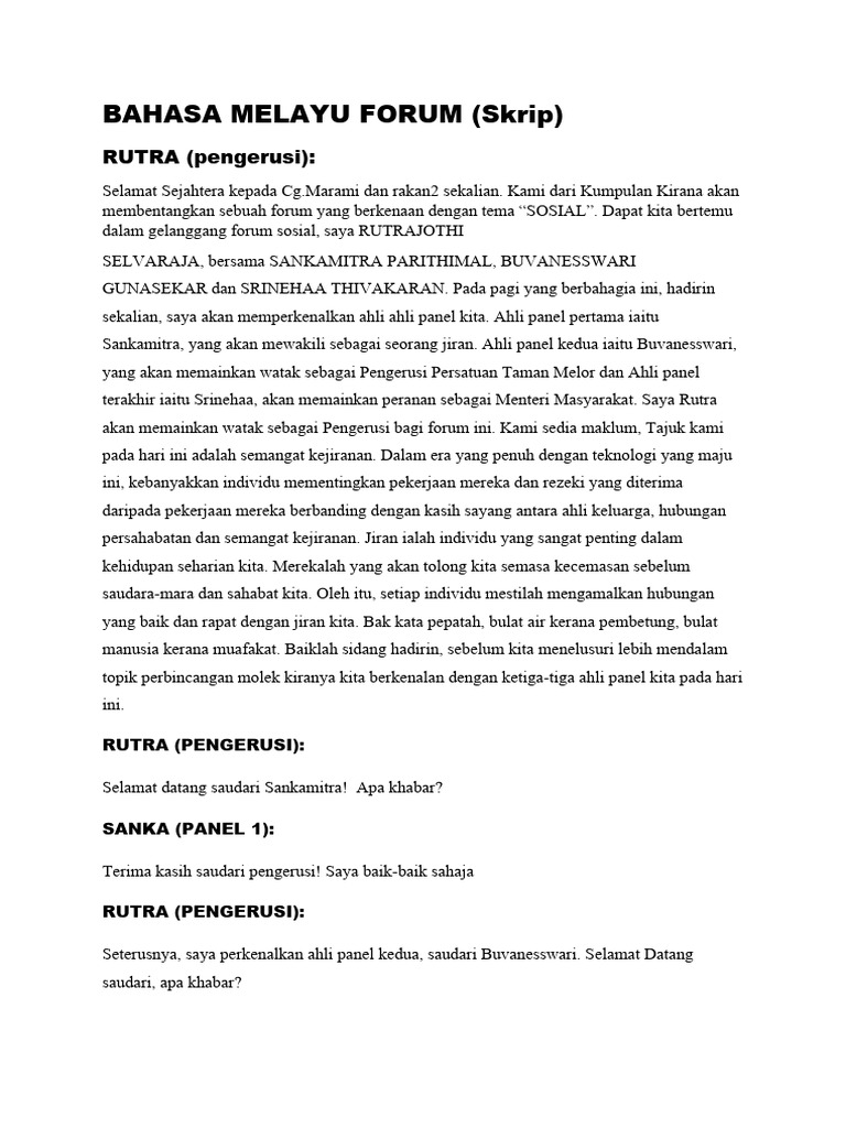 Bahasa Melayu Forum | PDF