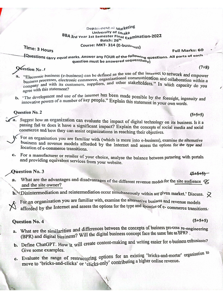 5th Semester Final - 2022 Qu. (26th Batch) | PDF