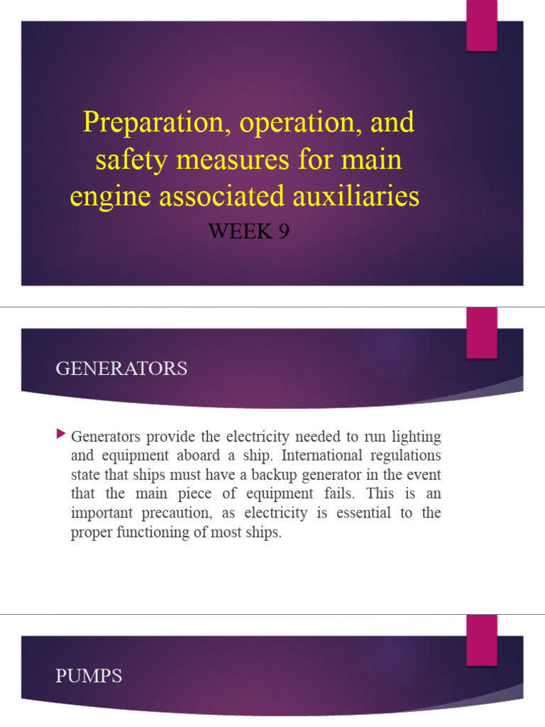 Preparations, Operation and Safety Measures For Main Engine | PDF ...