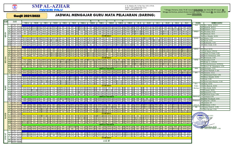 Jadwal Semester Ganjil 2021-2022 | PDF