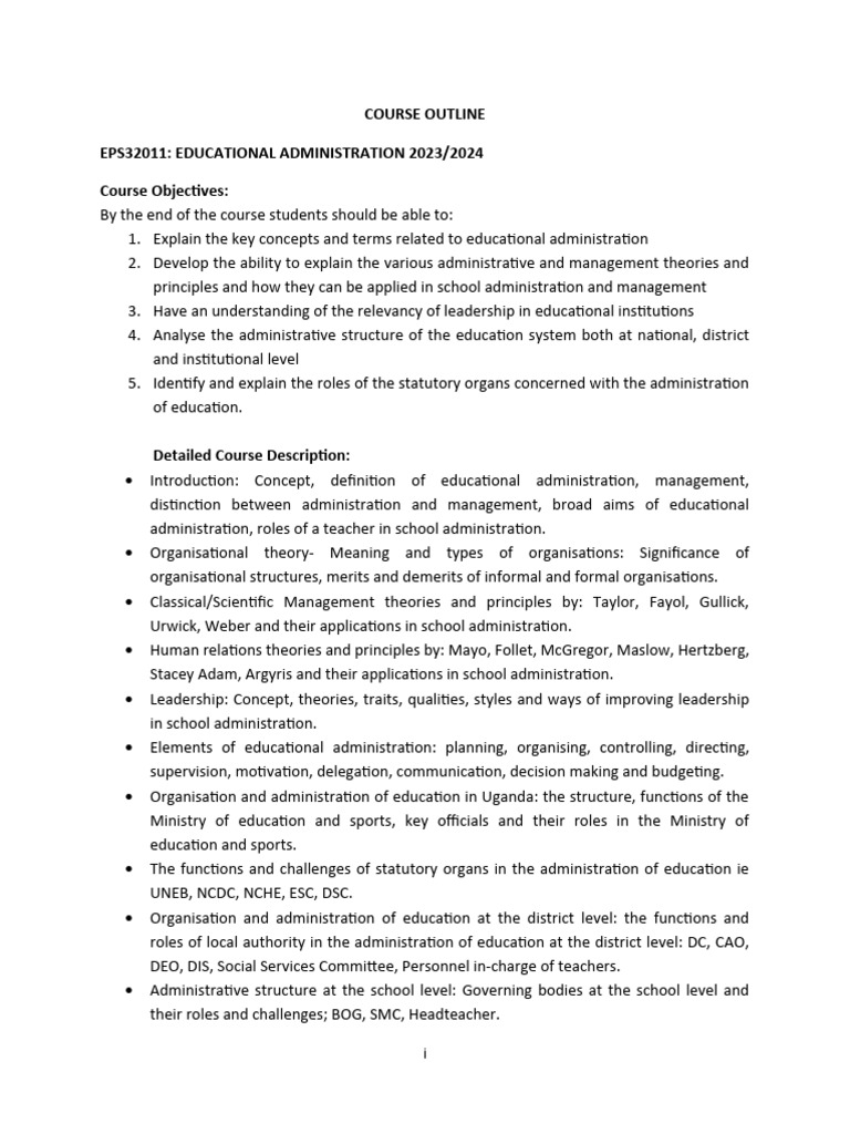 Educational Admin for Future Leaders | PDF | Planning | Behavioural Sciences