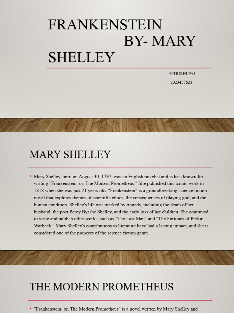 Frankenstein PPT by Vidushi | PDF | Frankenstein | Mary Shelley