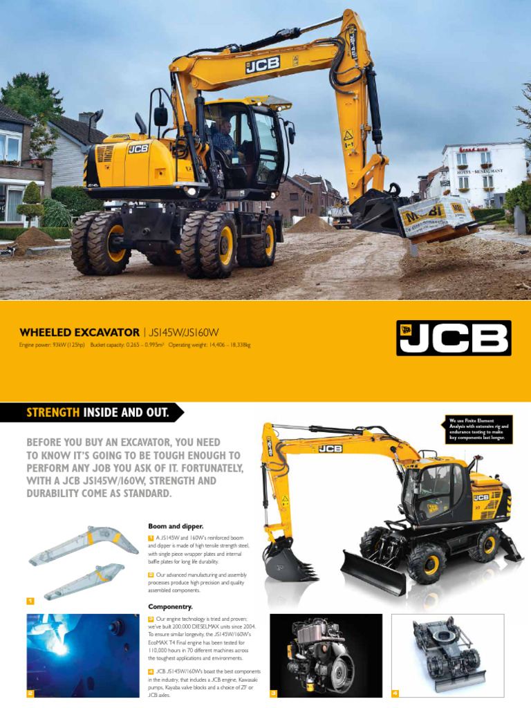 JCB JS145W+JS160WTechnical Data | PDF | Machines | Vehicle Technology