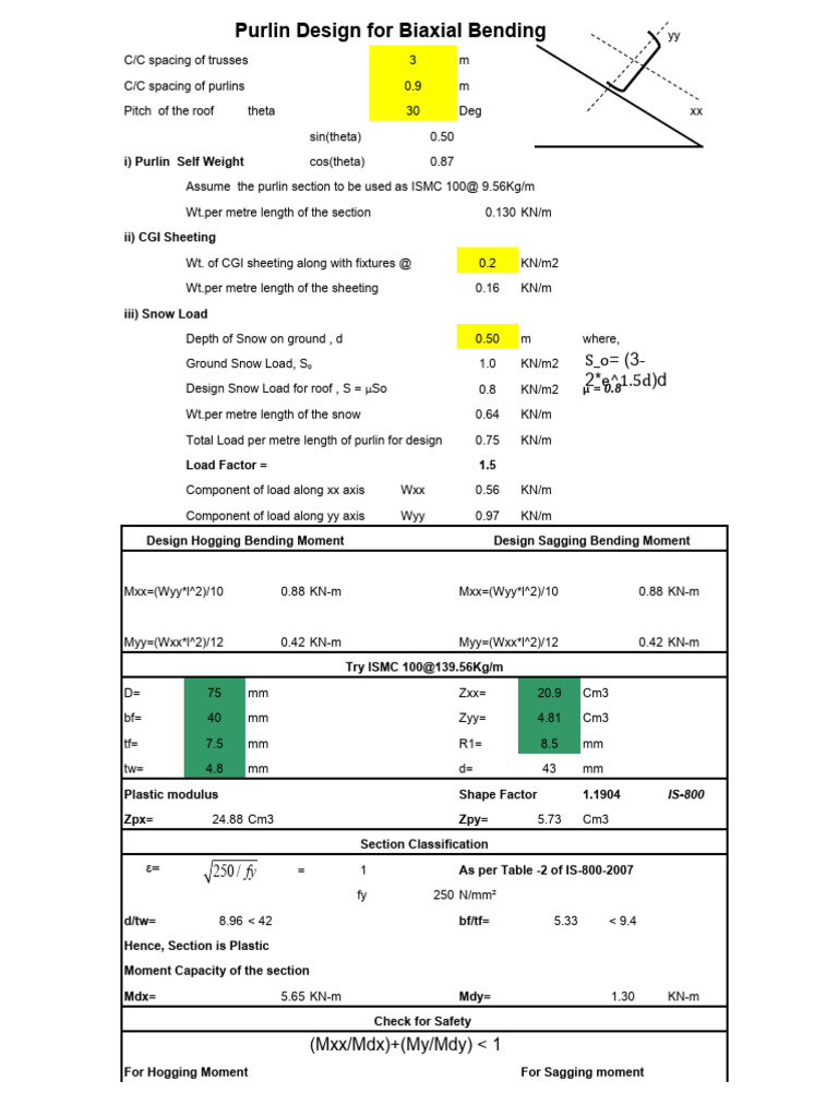 Purlin Design Limit State | PDF | Applied And Interdisciplinary Physics ...