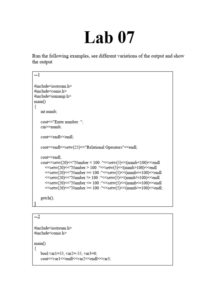 Lab 07 | PDF | Namespace | Computer Engineering