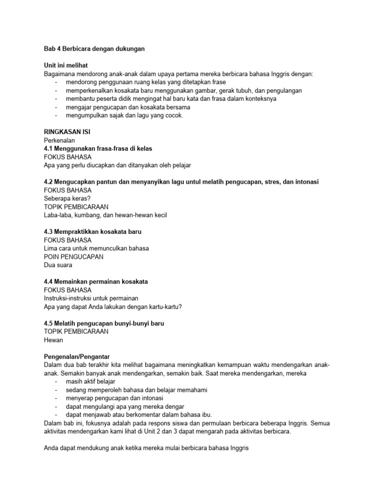 Unit 4 - Speaking With Support | PDF