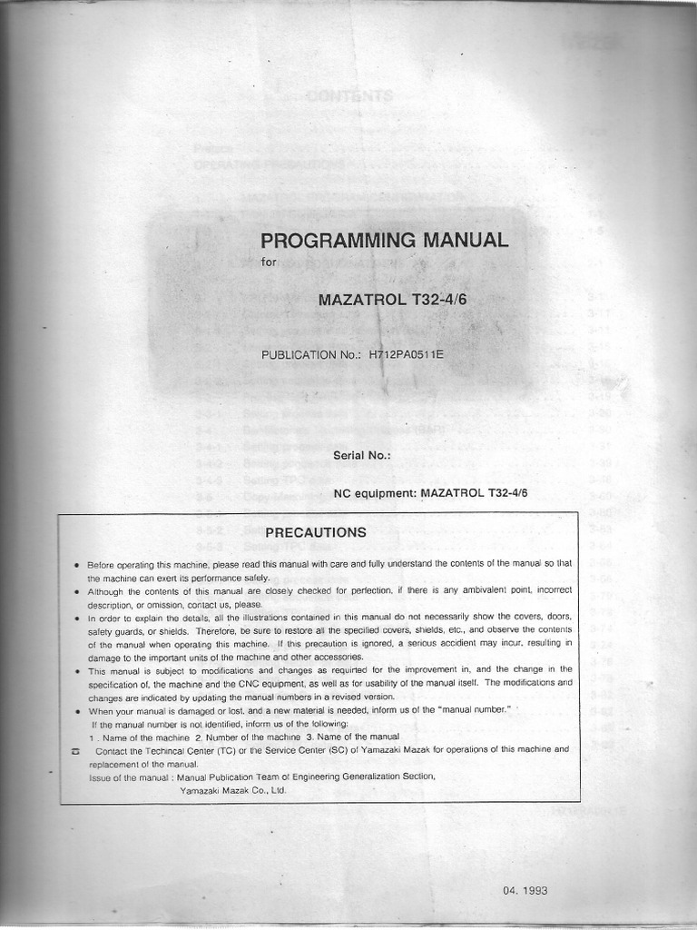 Mazatrol Programming T32 4 6 Pdf