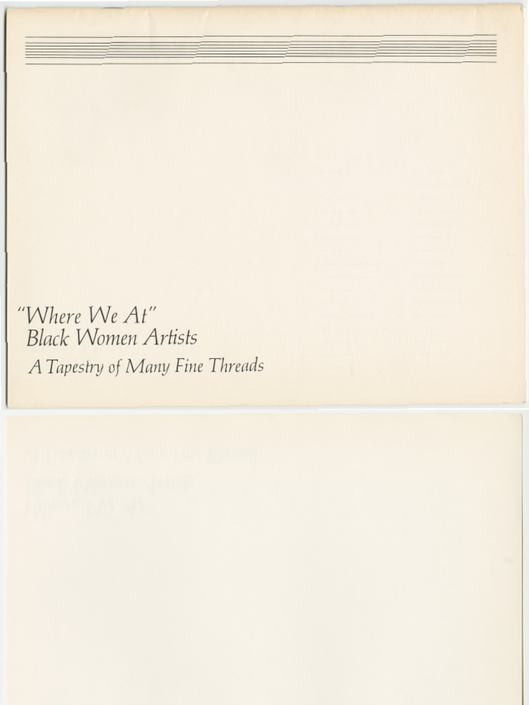 "Where We At" Black Women Artists: A Tapestry of Many Fine Threads | PDF