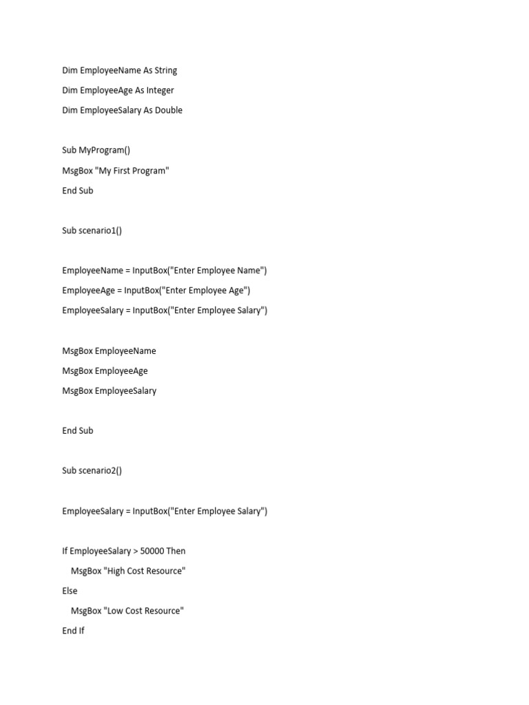 Dim EmployeeName As String | PDF | Computer Programming | Software Engineering