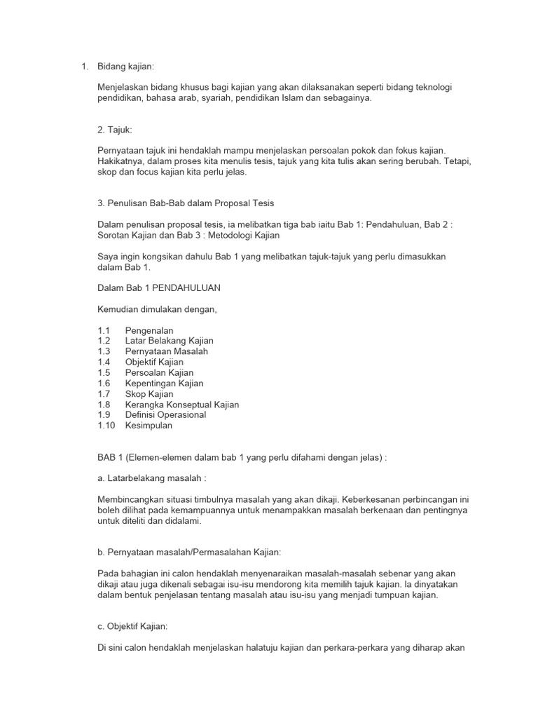 Panduan Penulisan Proposal Tesis | PDF