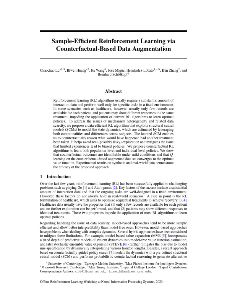 Sample-Efficient Reinforcement Learning Via Counterfactual-Based Data ...