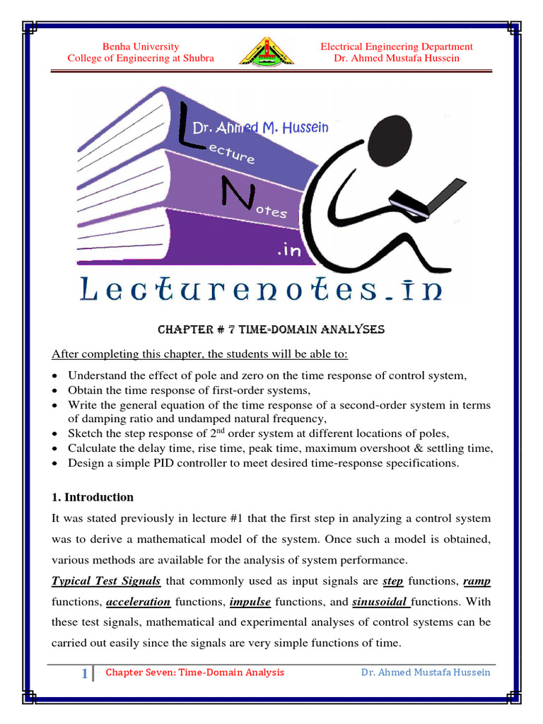 Chapter 7 Transient Response | PDF | Damping | Control Theory