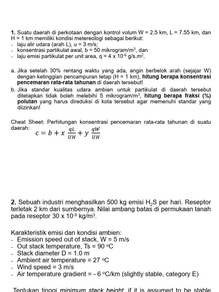 Contoh Soal Pencemaran Udara | PDF