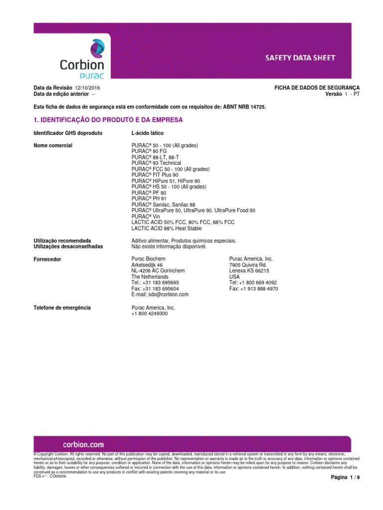Fispq Purac Sanilac 80 12.10.16 Corbion Purac | Download grátis PDF ...