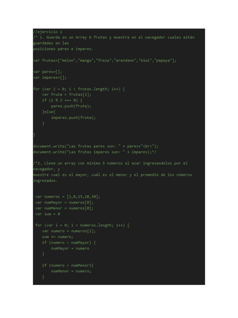 Examen Arrays y Objetos - Steven Arango Velaquez | PDF | Cupón | Cultivos