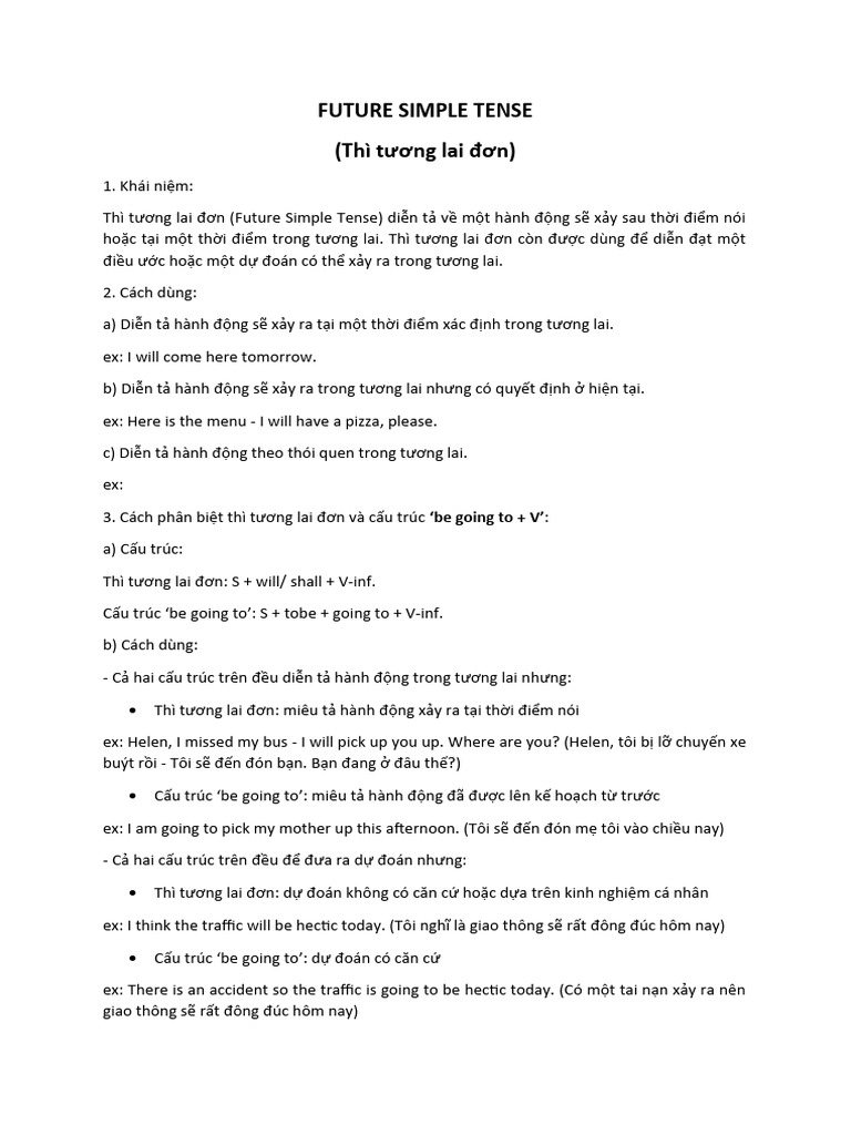 Future Simple Tense | PDF