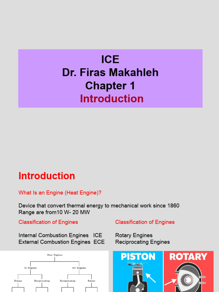 ICE Ch01 Introduction | PDF | Internal Combustion Engine | Diesel Engine