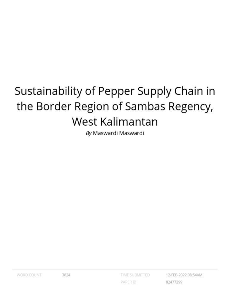 Sustainability of Pepper Supply Chain in The Borde-22-PERSEN | PDF ...