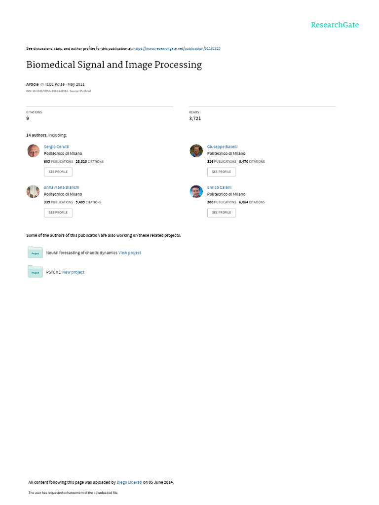 Biomedical Signal and Image Processing | PDF