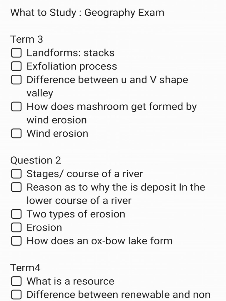 Scope For Geo Exam | PDF