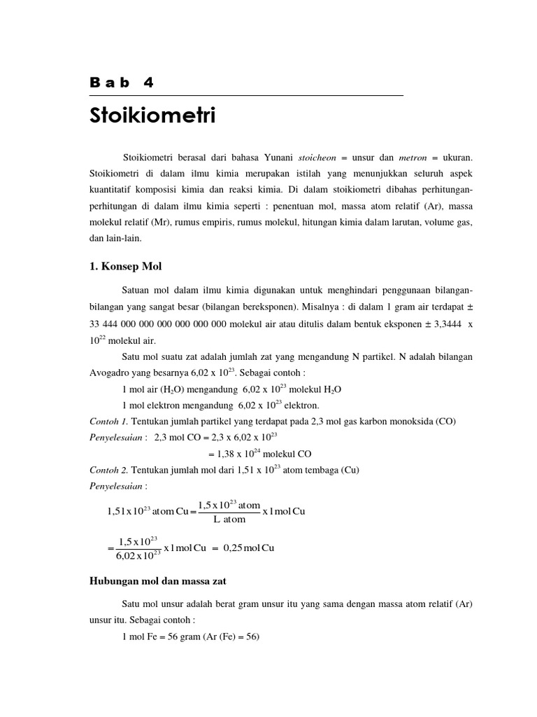Bab4 Stoikiometri | PDF