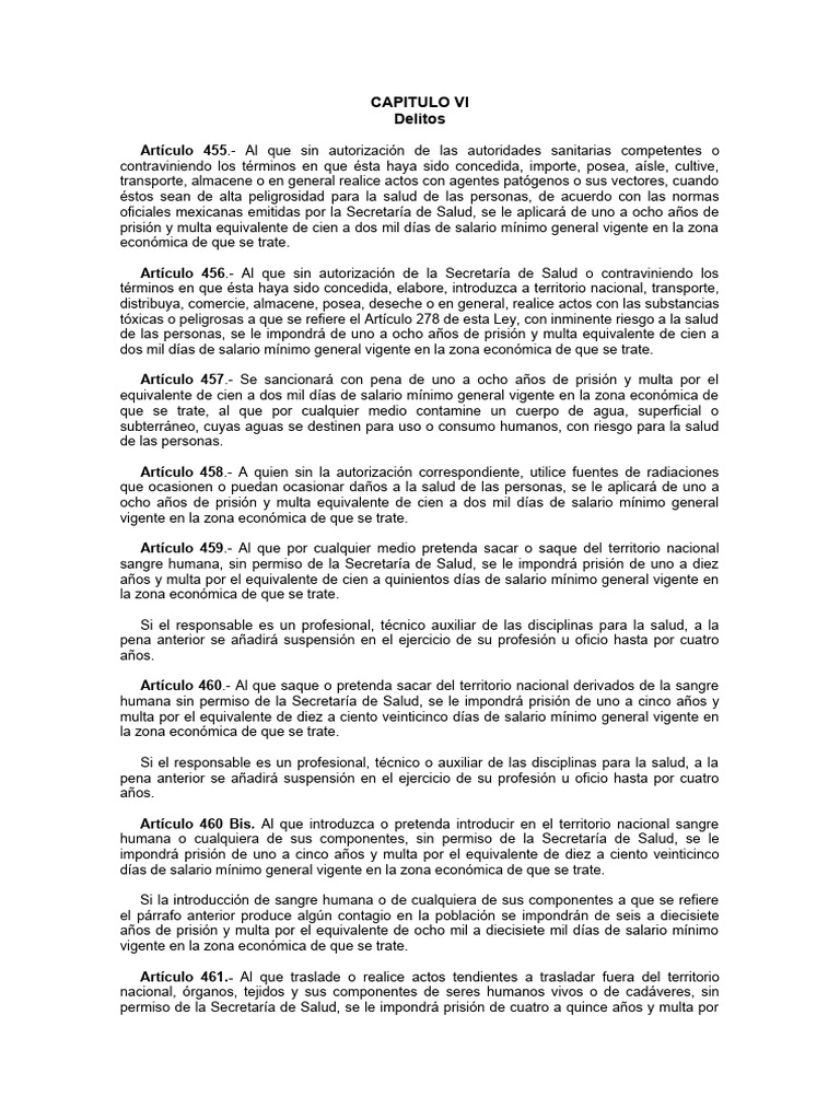 Delitos Contra La Salud Pdf Castigos Multa Pena