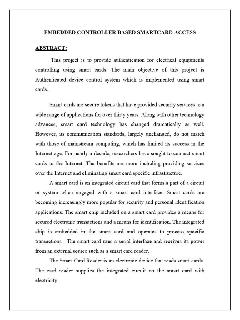 21.embedded Controller Based Smartcard Access | PDF | Smart Card | Microcontroller