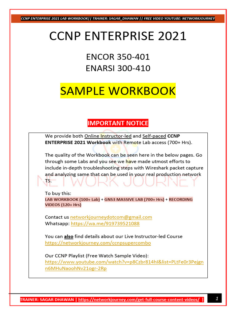 Networkjourney CCNP Enterprise 2021 Lab Workbook 1631597584 | PDF ...