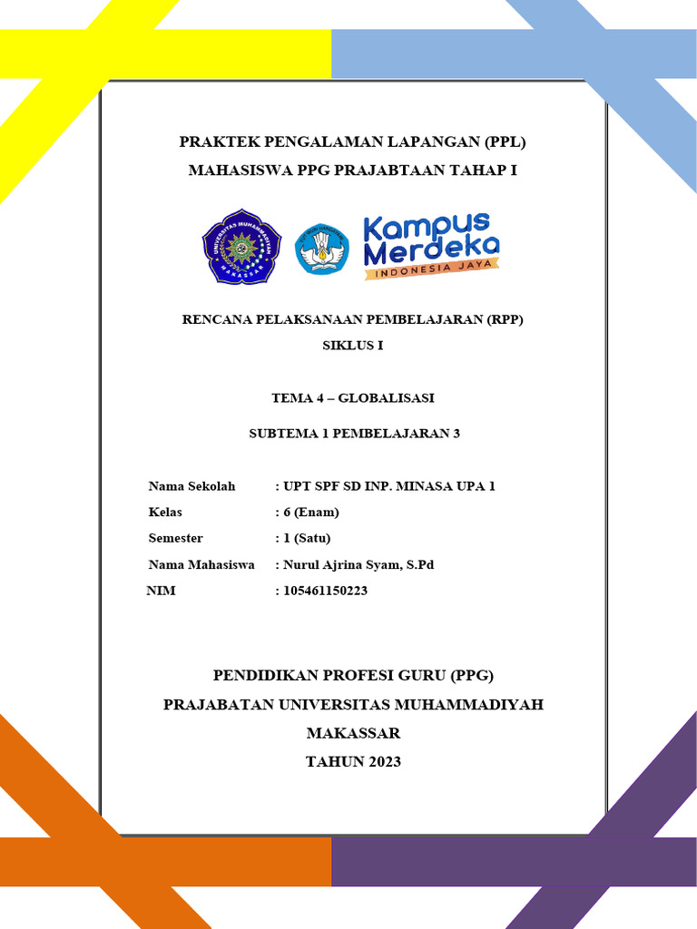 RPP Siklus 1 Pemb.3 Nurul Ajrina Syam | PDF | Karier & Perkembangan