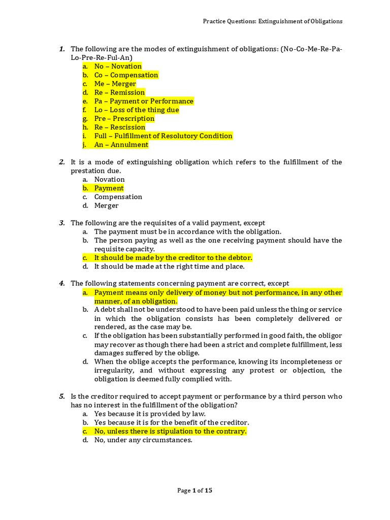 Practice MCQs Part 2 With Answers | PDF | Payments | Debt