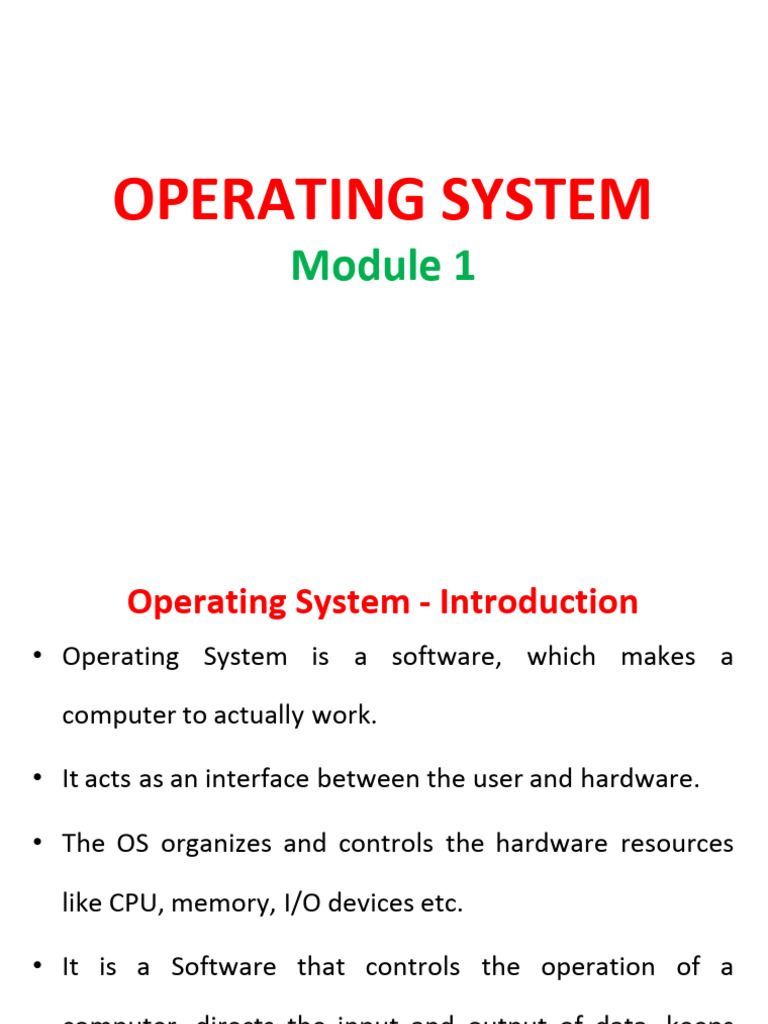 Module1 OS | Download Free PDF | Operating System | Process (Computing)