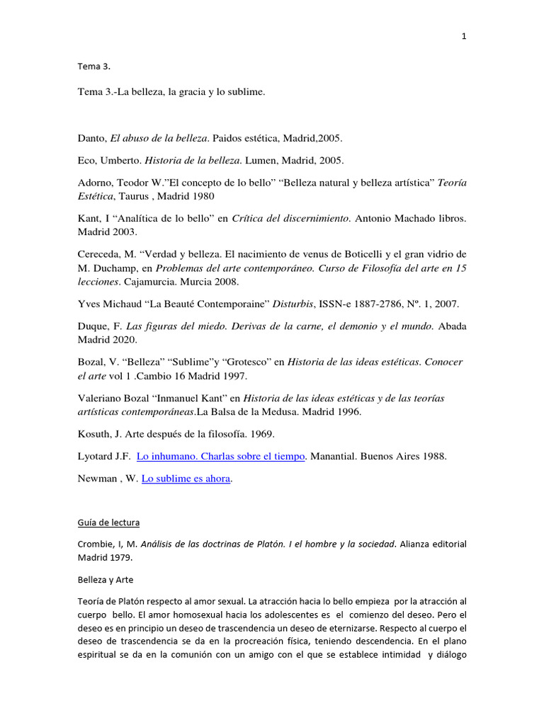 Tema 3 | PDF | Belleza | Immanuel Kant