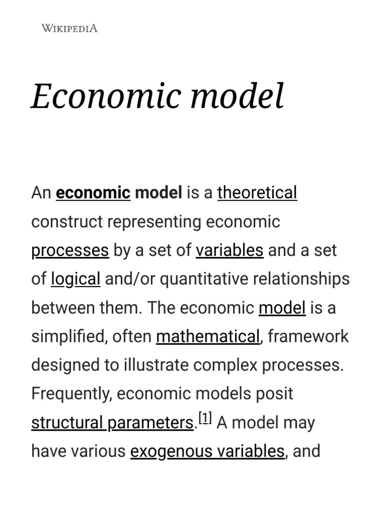 Economic Model - Wikipedia | PDF | Economic Model | Economies