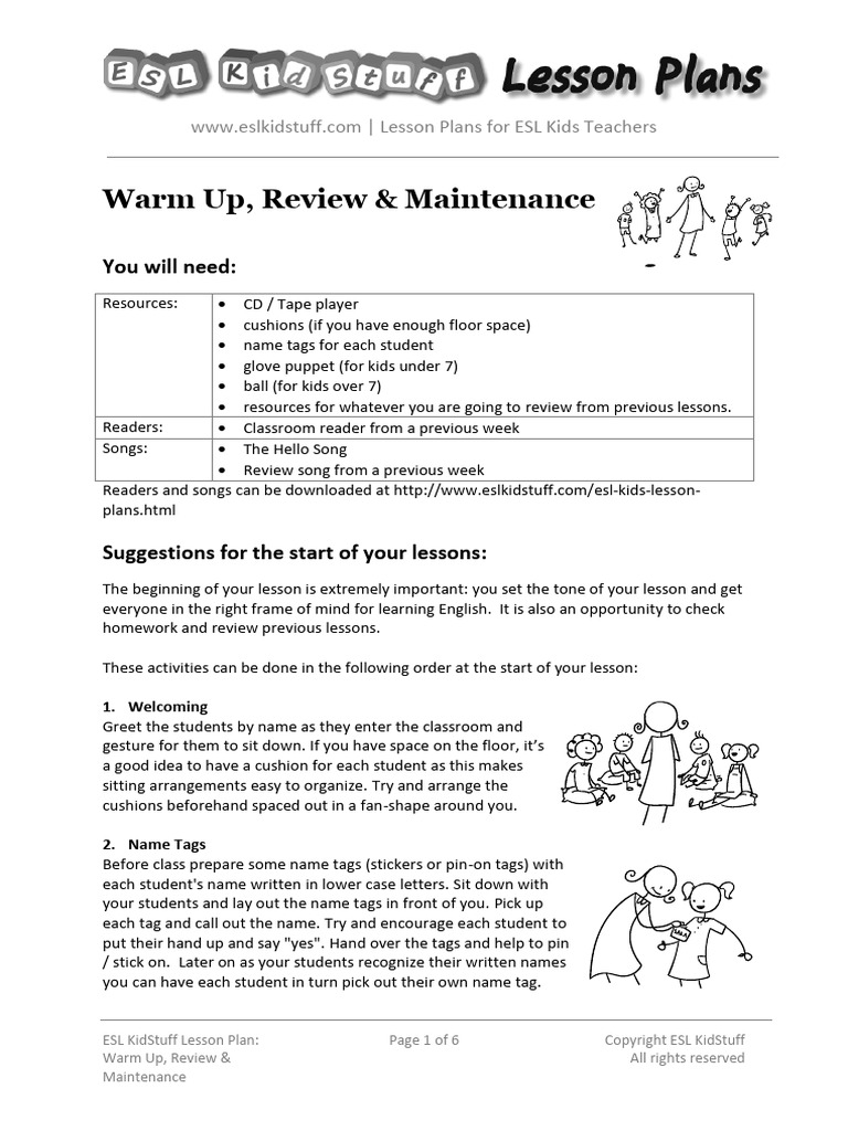 Warm Up Wrap Up Lesson Plan | PDF | Lesson Plan | Classroom