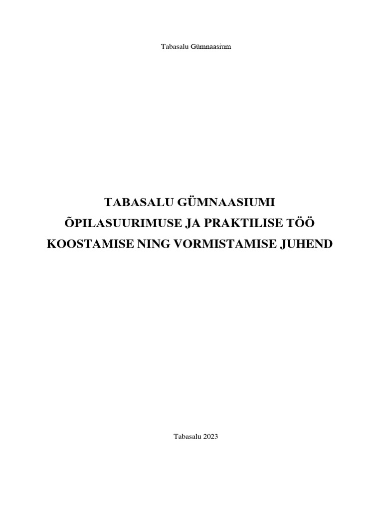 TBG Uurimistoo Juhend 23-24 | PDF